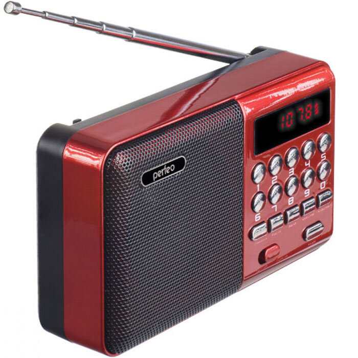 Радиоприемник Perfeo Palm Next Bluetooth 5.3, MP3, FM, цифровой - красный