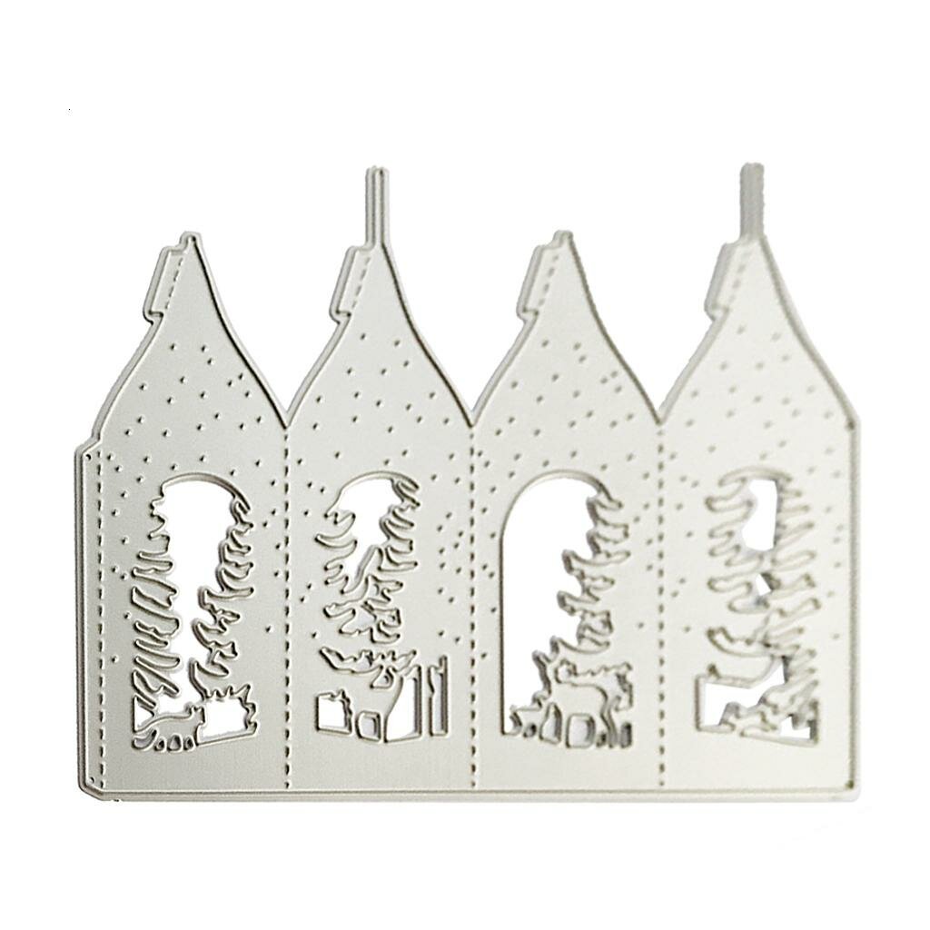 Металлические трафареты «Олень на ёлке», Серебро