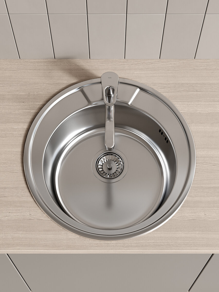 Мойка нержавеющая cталь IDDIS Basic BAS51P1i77 полированная D=510 мм