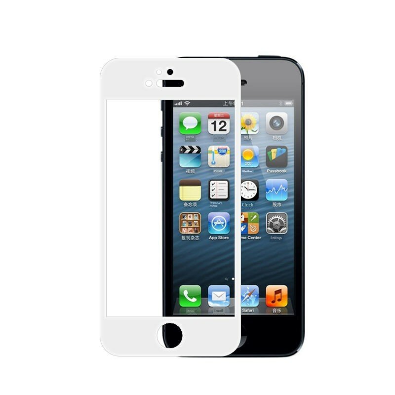 IPhone 5 Полное покрытие Белый Стеклянный защитный чехол, 2 шт.