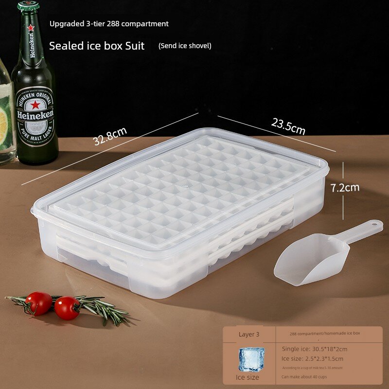Формы для льда, ледогенераторы, лотки для льда, контейнеры для хранения льда, большой объем, большой размер Трёхслойная