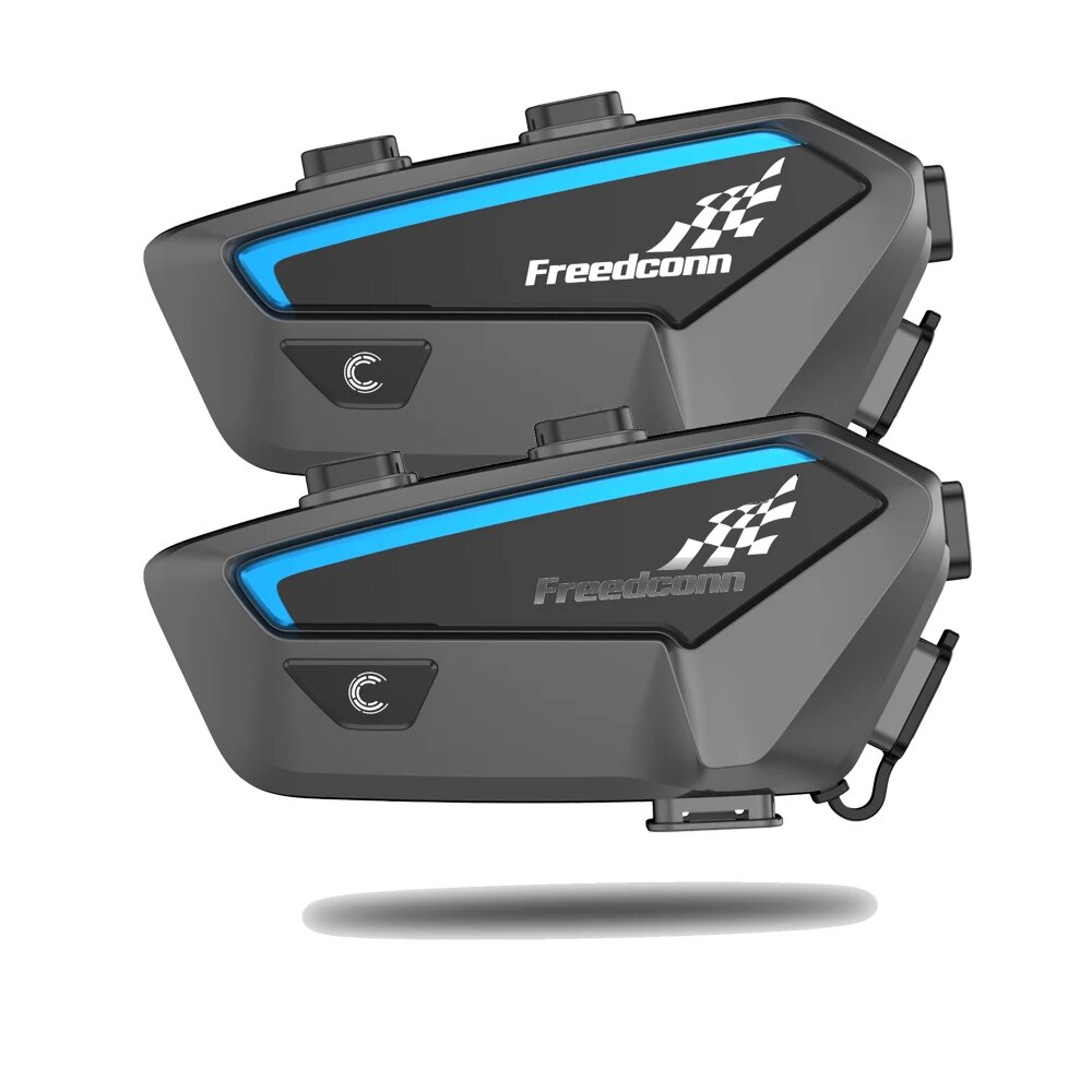 Гарнитура Freedconn FX для мотоциклетного шлема, Bluetooth 5,0, 10 динамиков, 1000 м 2 Pc Fx Black