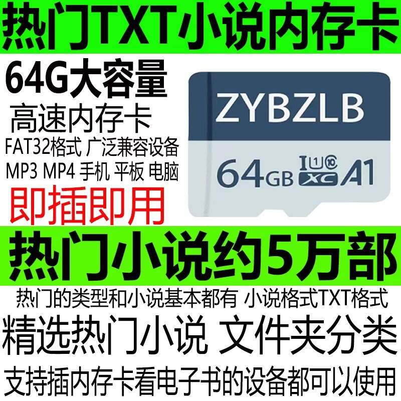 Карта памяти электронной книги, аудио, новая карта памяти MP3P4, мобильный телефон, устройство чтения P5, TXT novel TF,