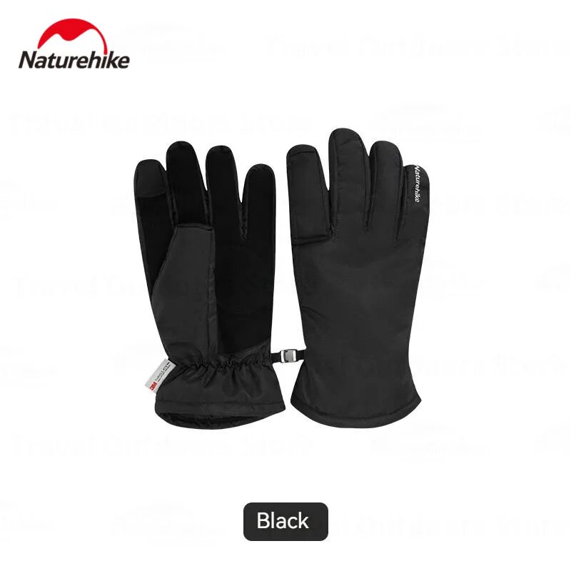 Naturehike Термоперчатки зимние водонепроницаемые оливково-зеленые Black, М