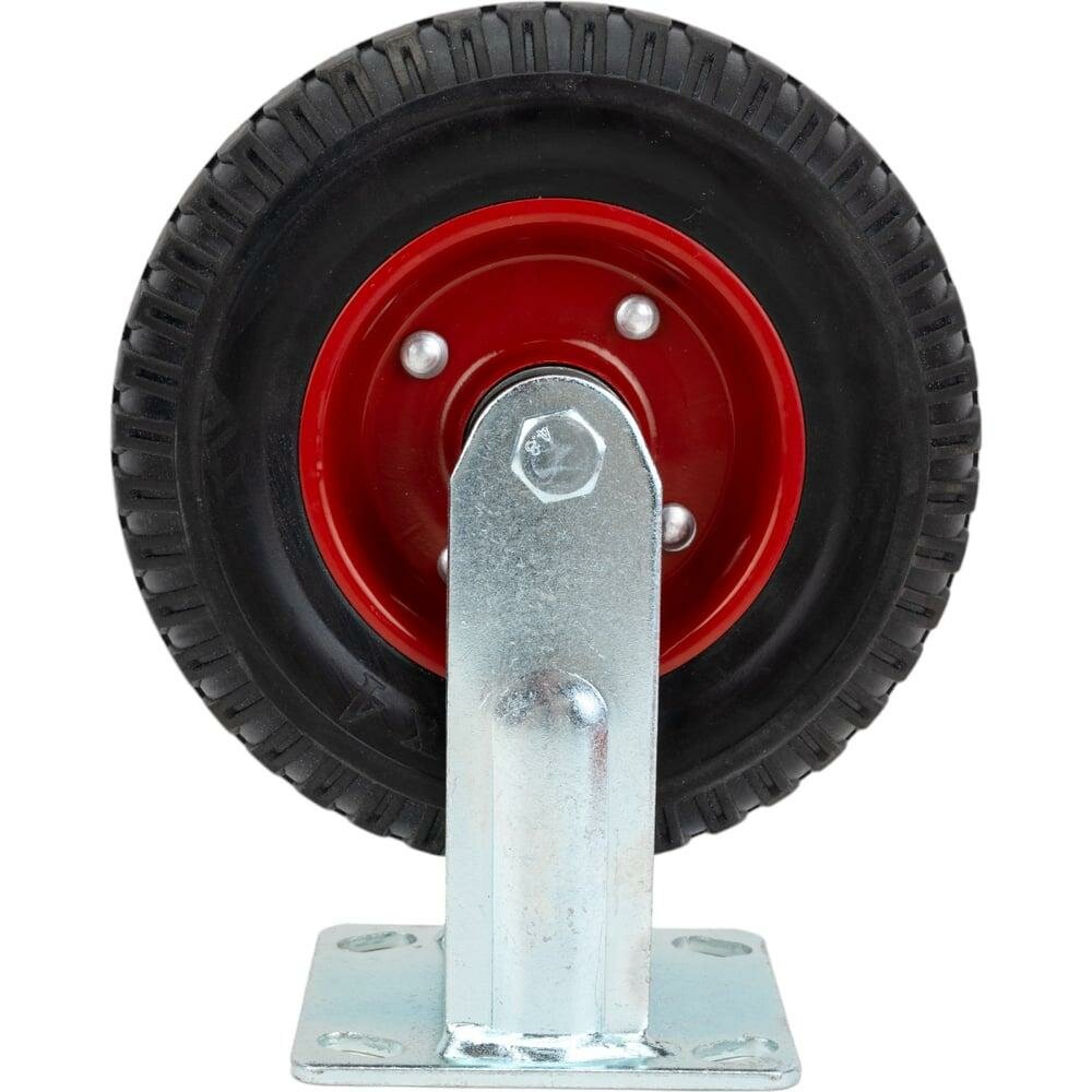 Колесо литое (неповоротное; 200 мм; литая резина) красный диск MFK-TORG FC80Л200