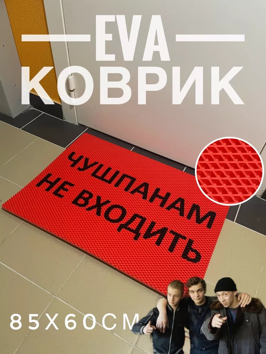 Коврик в прихожую придверный Чушпанам не входить 60х85 см