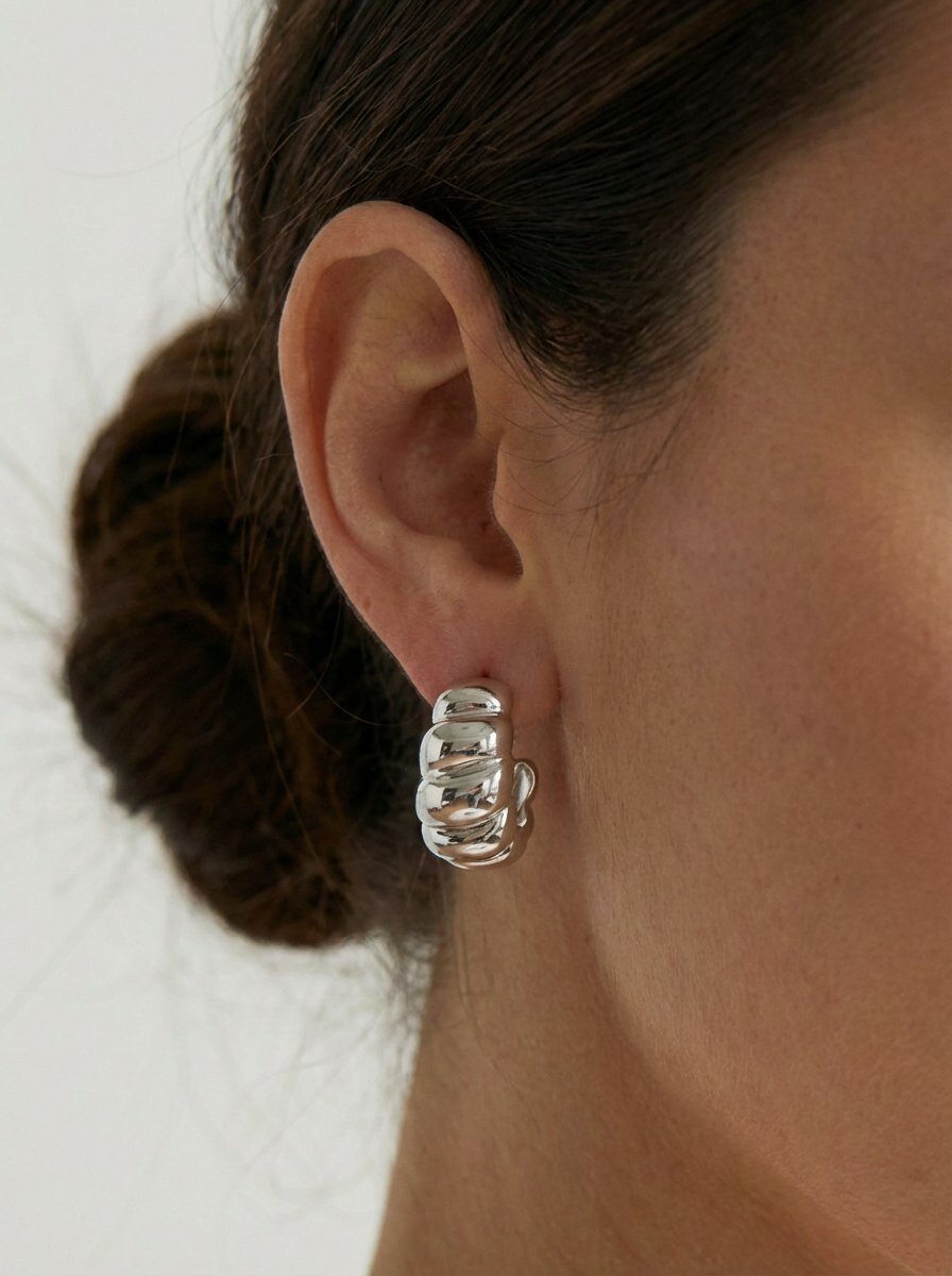 Серьги конго ESBILY, серебро, 925 проба