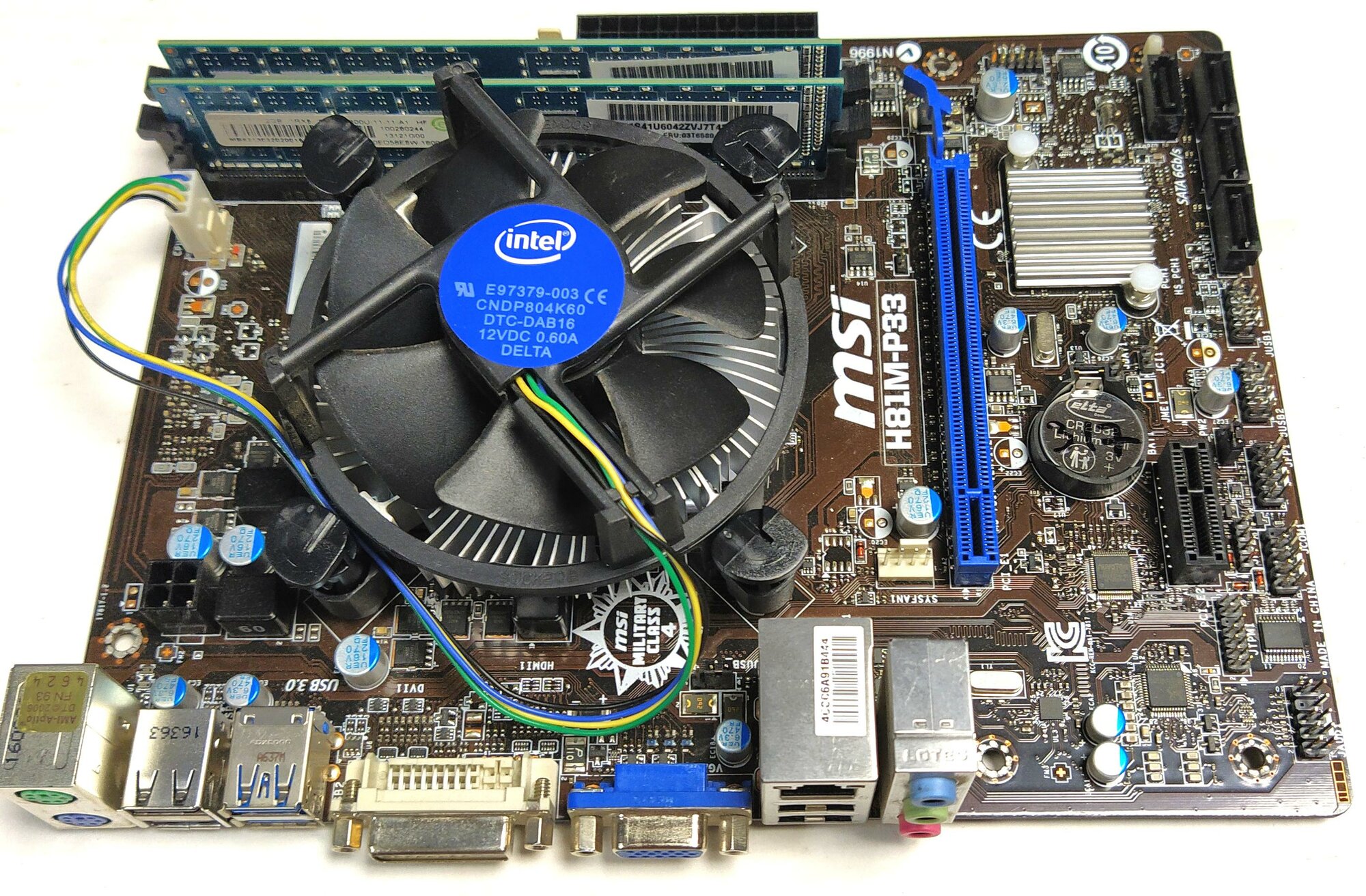 8Гб G3250 MSI материнская плата с процессором памятью и вентилятором