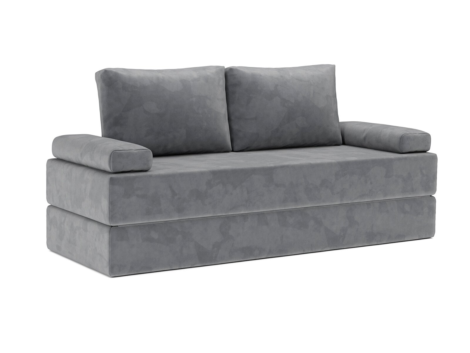 Диван Сток Диванов Париж, серый велюр, раскладывается на пол, бескаркасный