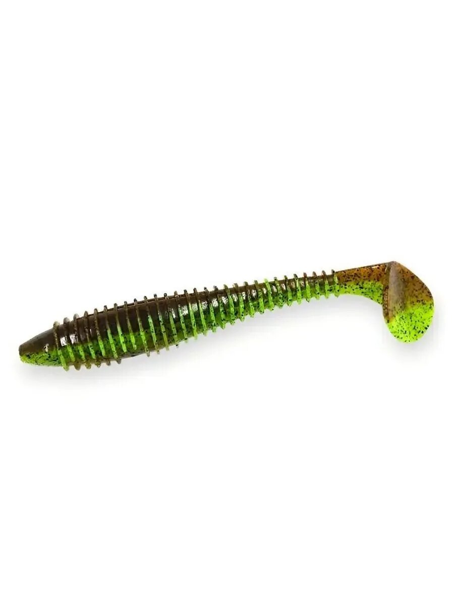 Силиконовая приманка Keitech Swing Impact Fat 4.3 401T Green Pumpkin / Chartreuse