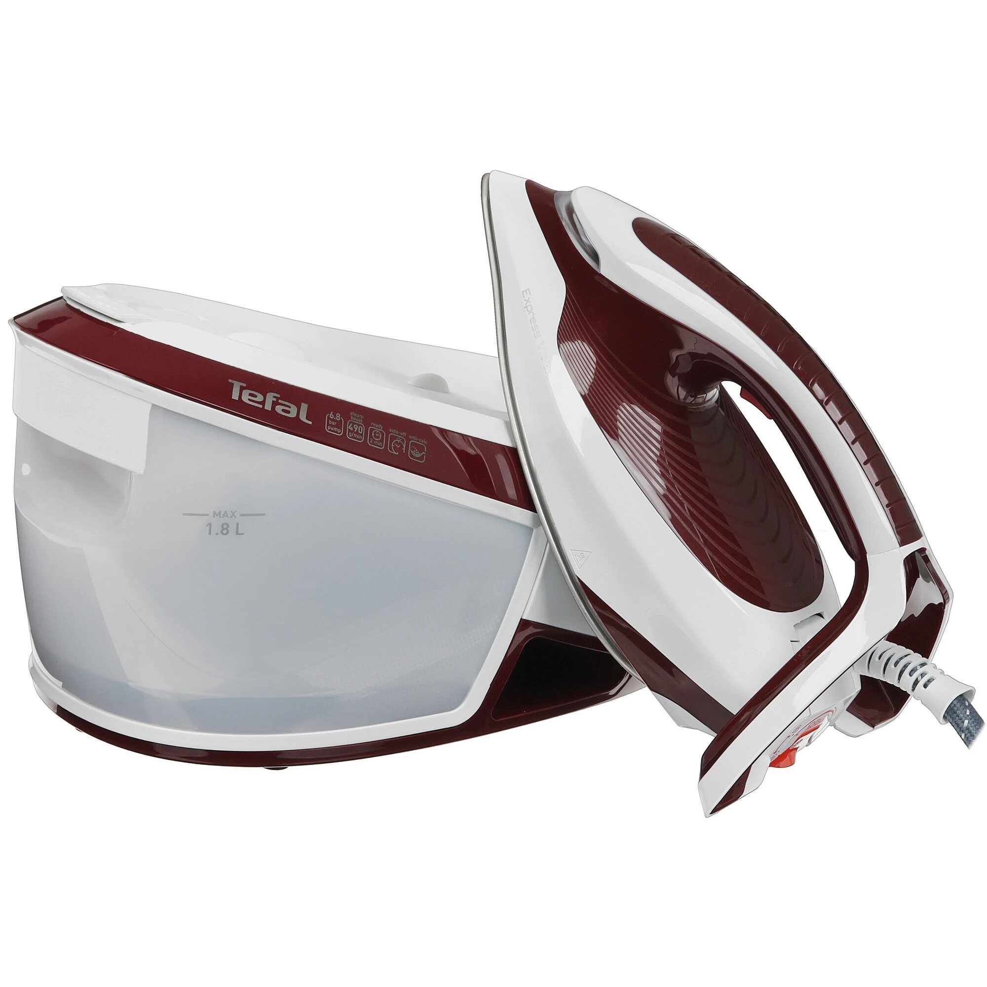 Парогенератор Tefal Express Vision SV8150E0 бордовый [2800 Вт, подача пара - 130 г/мин, паровой удар