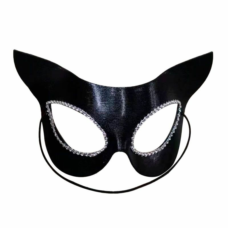 Карнавальная маска Веселый праздник "Кошка", Черная, для детей старше 3 лет