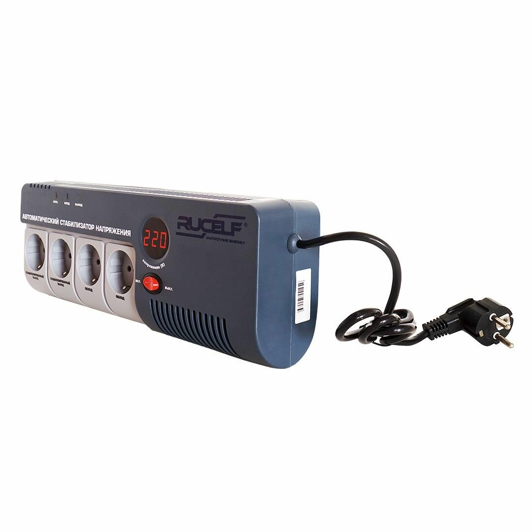 Стабилизатор напряжения RUCELF однофазный, 0.5 кВА, навесной, релейный