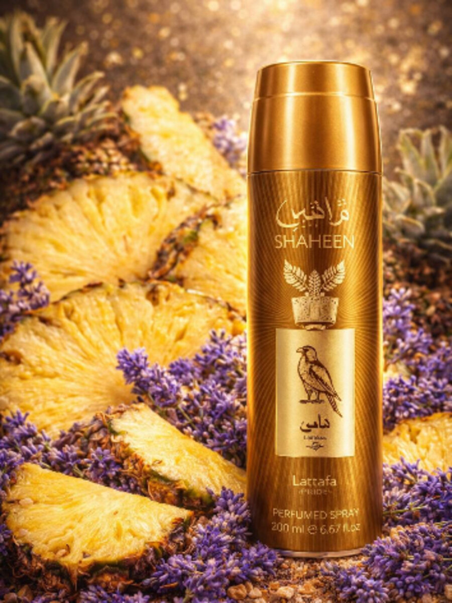 Дезодорант-спрей Lattafa Shaheen Gold, унисекс, гипоаллергенный, 200мл