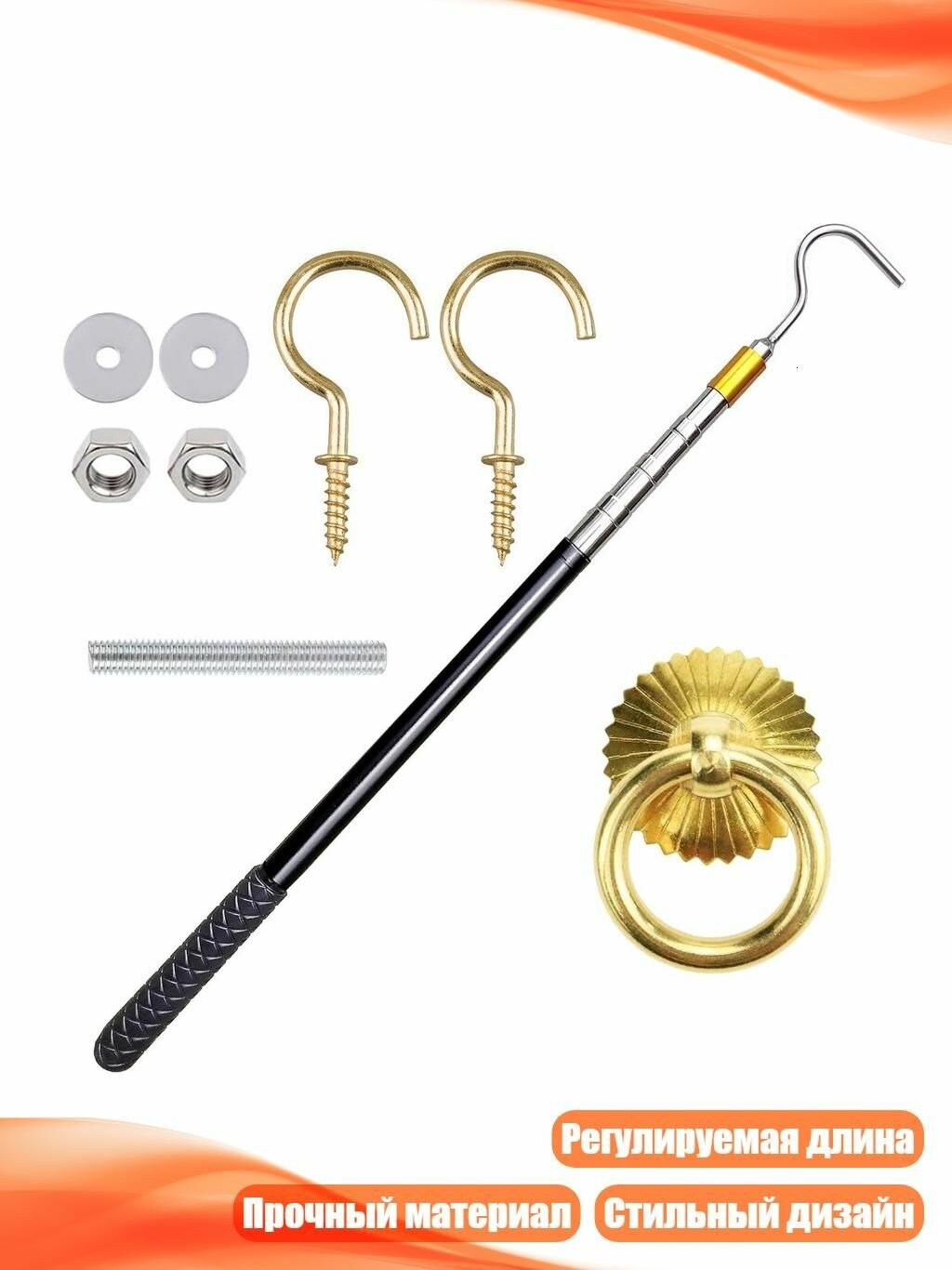 Откидная лестница для чердака с крючками