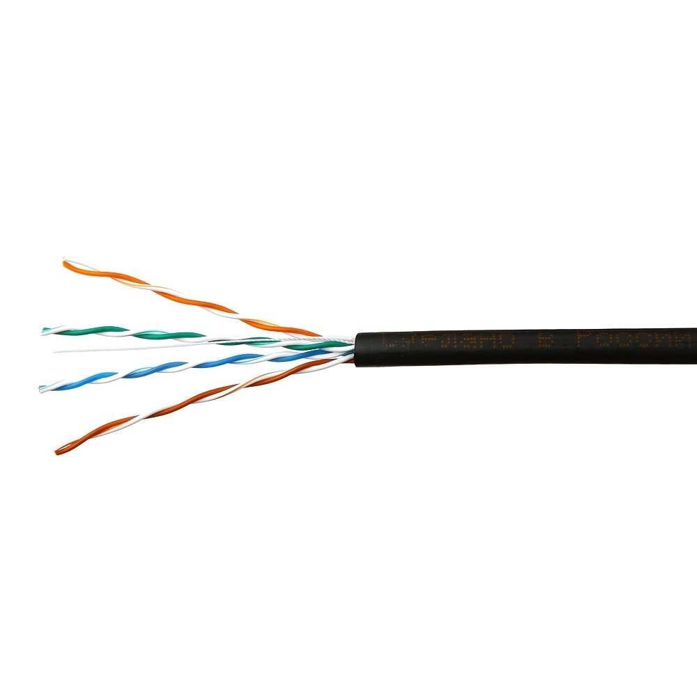 Кабель SkyNet Light UTP outdoor 4x2x0,46, медный, FLUKE TEST, кат.5e, однож, 100 м, box, черный