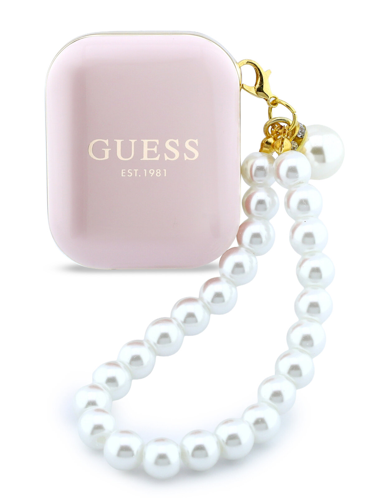 Наушники Guess TWS, внутриканальные, Bluetooth 5.4, с ремешком на руку, розовый