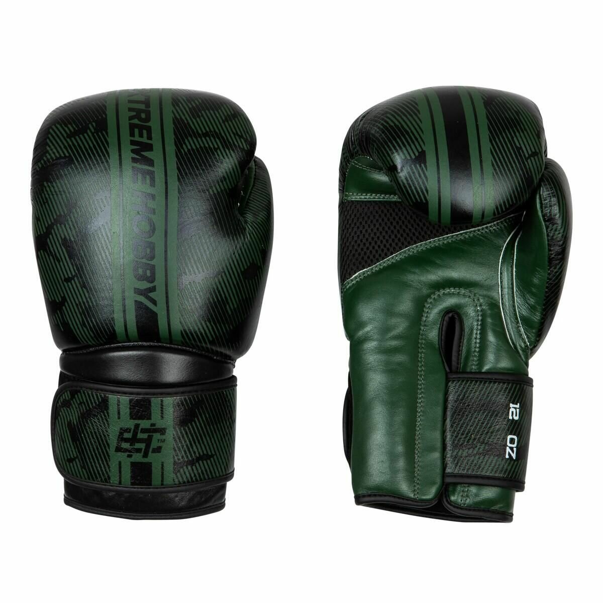 Боксерские перчатки для взрослых EXTREME HOBBY HAVOC STRIPE, Decathlon, Цвет: Хаки, Размер: 12 унций
