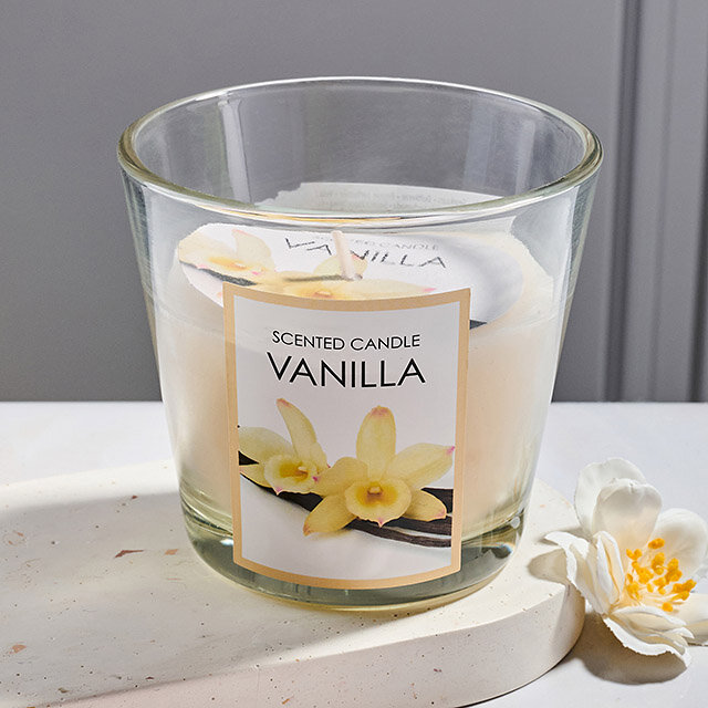 Ароматическая свеча Vanilla 8 см, в стеклянном стакане, Koopman (Купман), 420900180-3