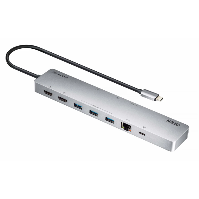 UH3240-AT док станция ATEN 8k (4k HDMI Dual Display) 11-in-1 USB-C Multiport Dock with USB PD 100W