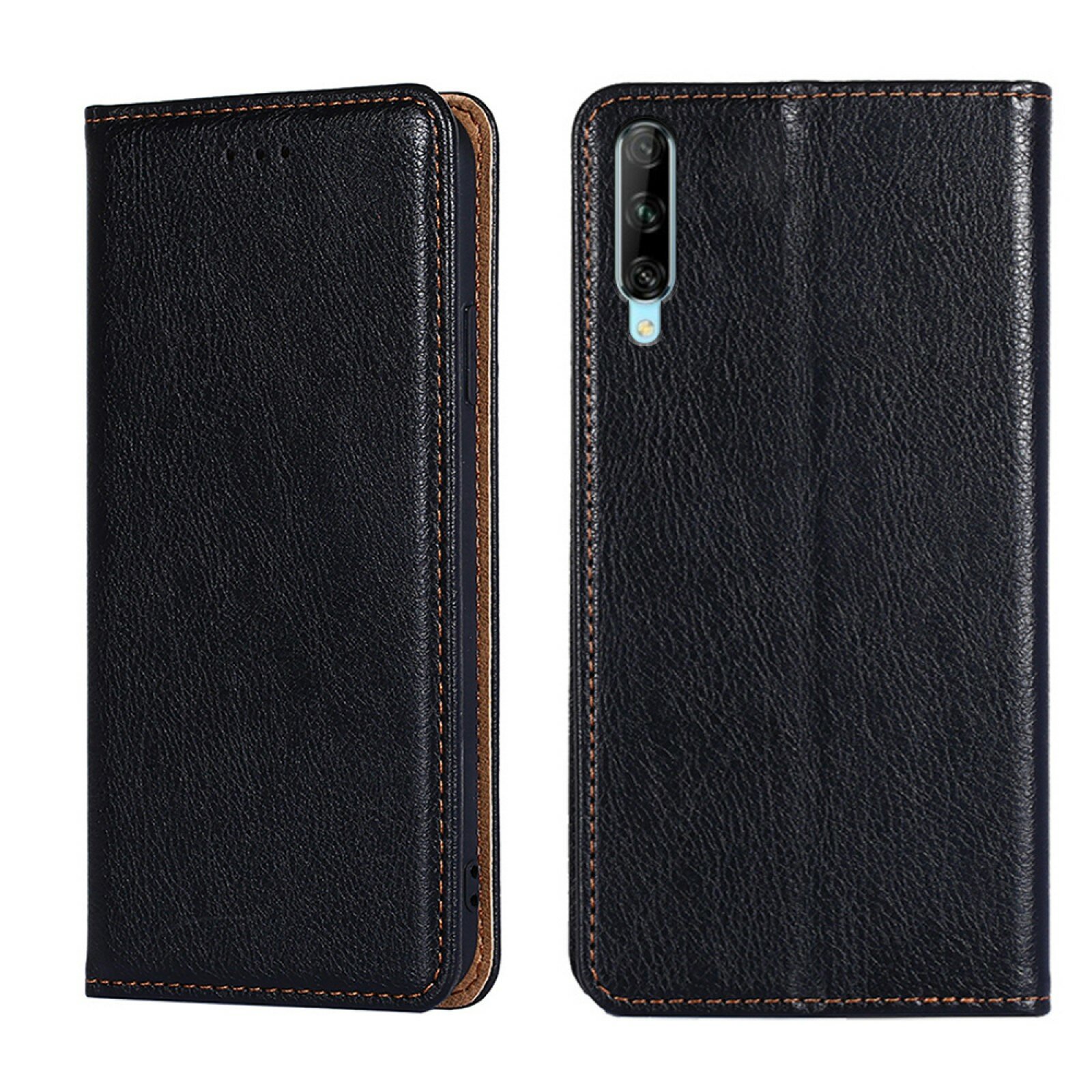 Чехол-книжка MyPads для Huawei Y9s с защитой от царапин и ударов, черный