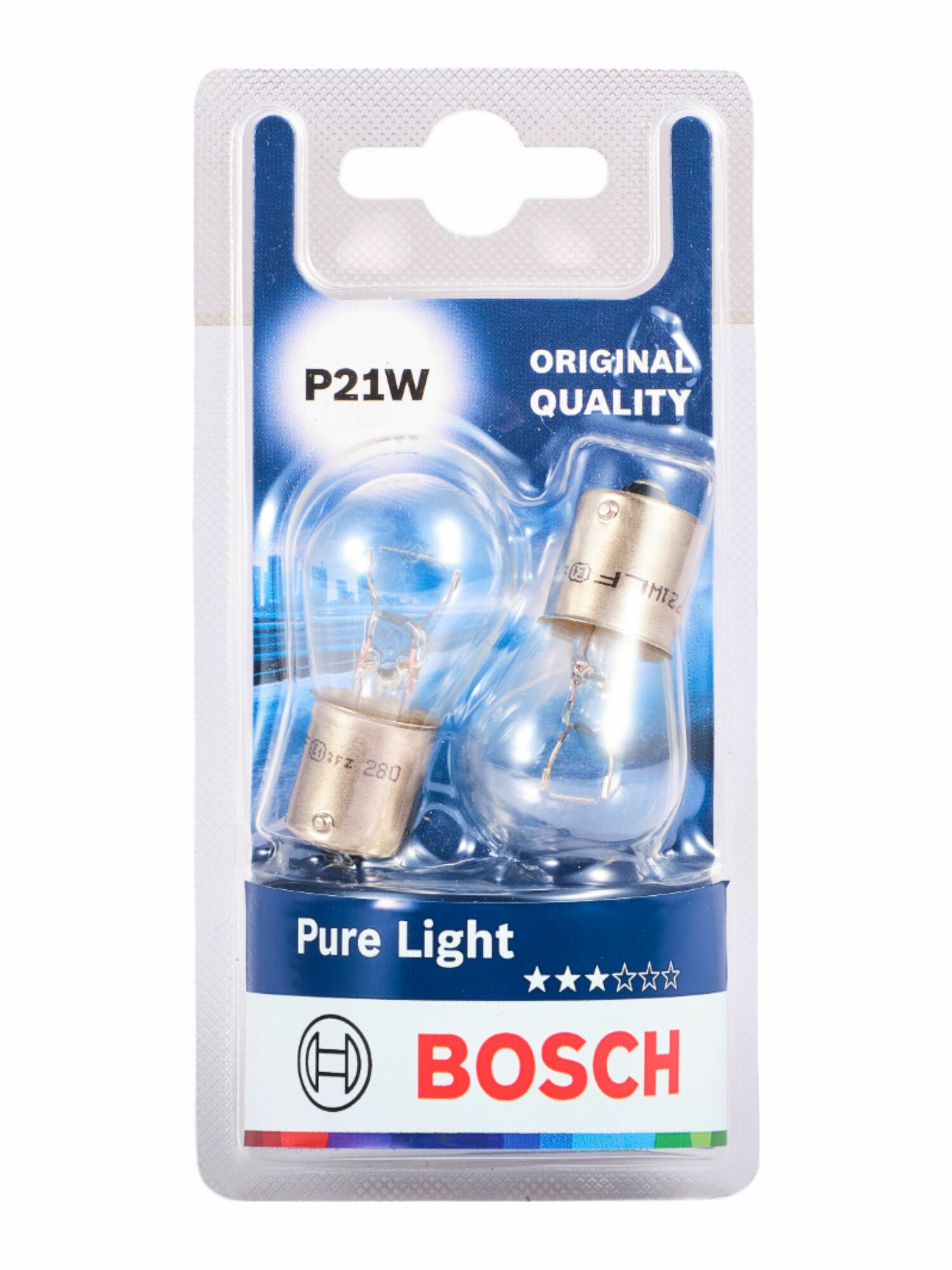 BOSCH Лампа автомобильная Pure Light P21W 12В 21Вт (арт. 1987301017)