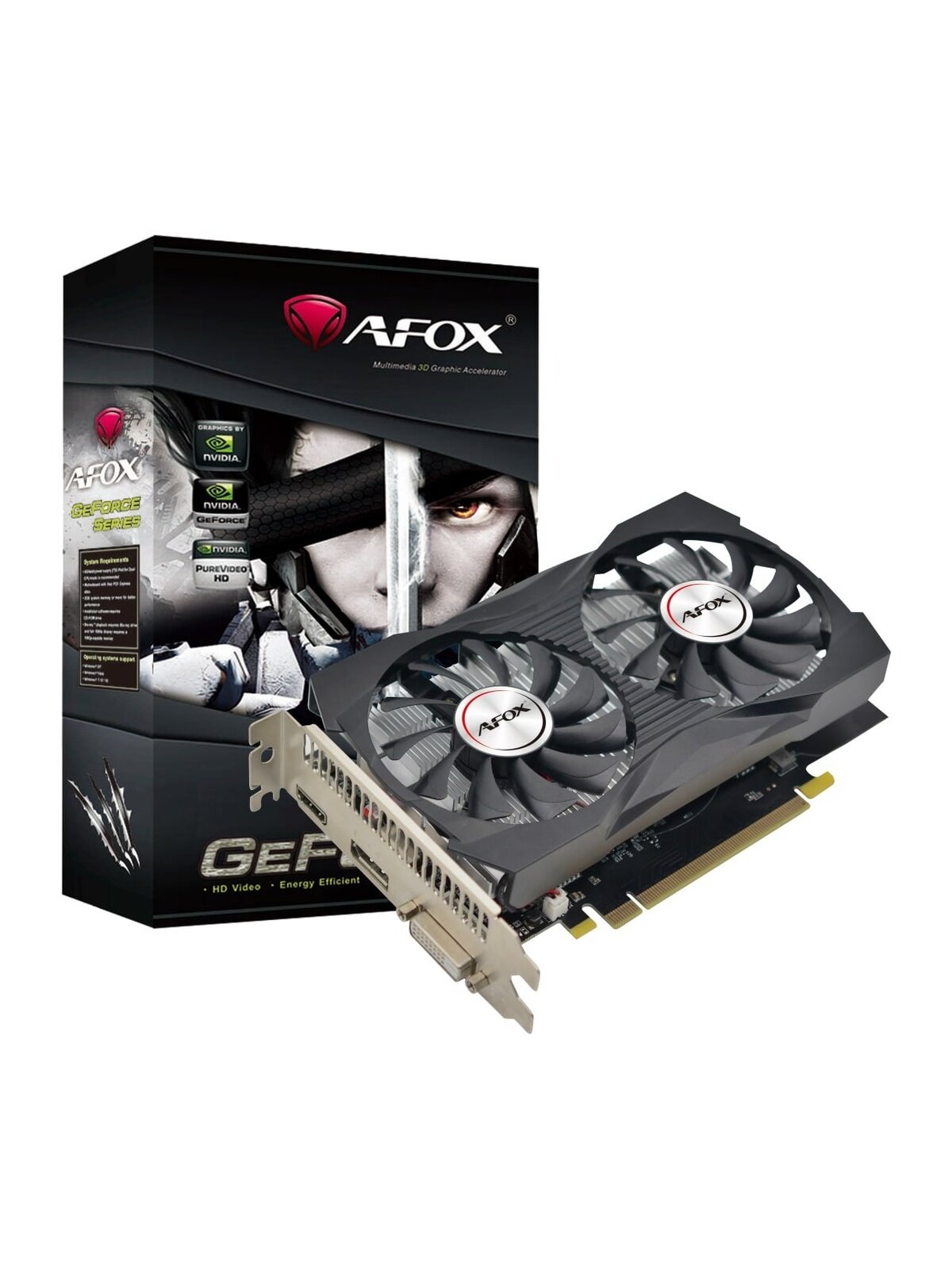 Видеокарта AFOX Geforce GTX1050 4GB GDDR5 128Bit DVI/HDMI/DP ATX 2FAN (AF1050-4096D5H4-V2)