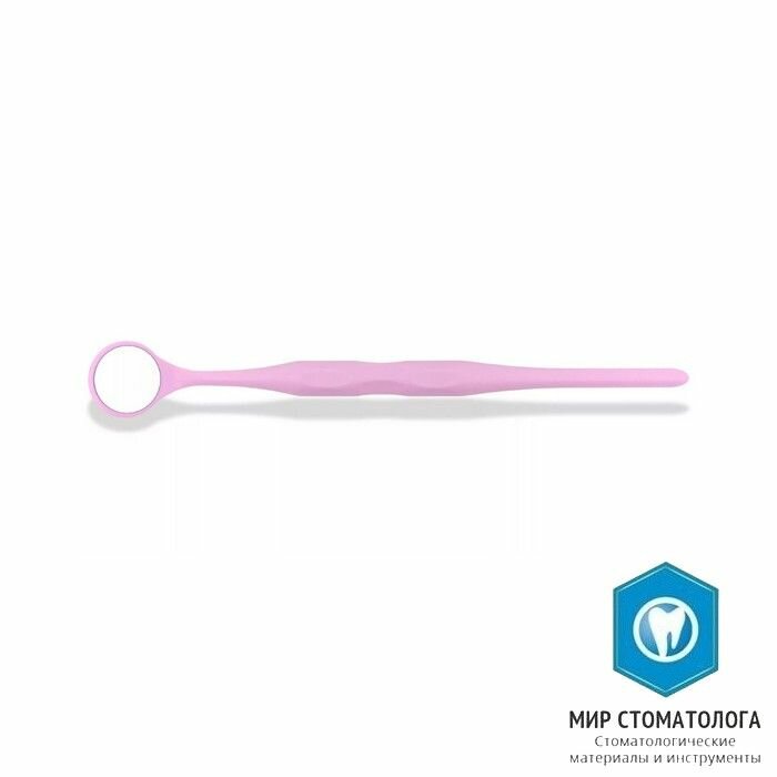 Родиевое зеркало с ручкой RELAX FS №4, 22 мм розовое