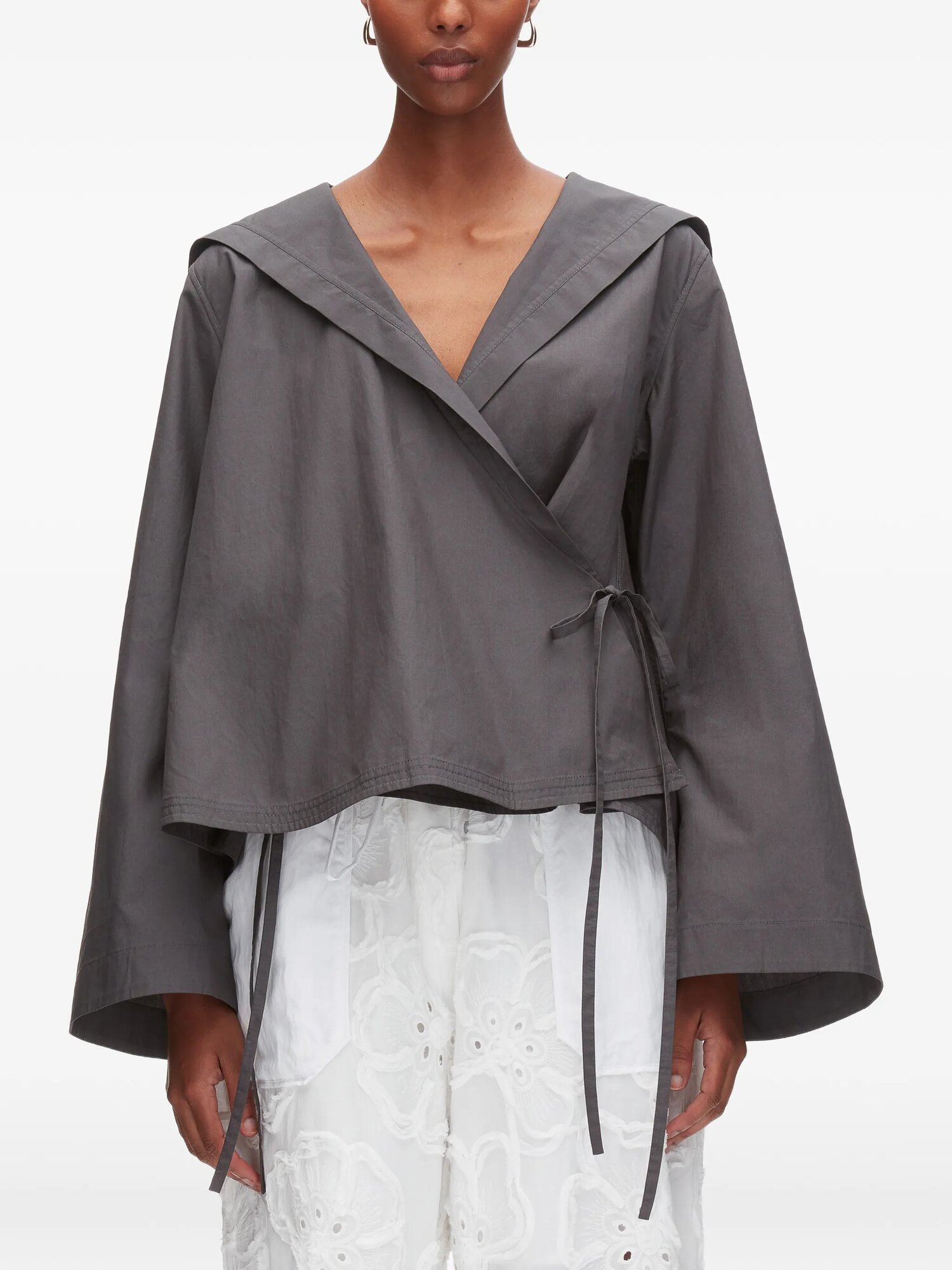 Блуза 3.1 Phillip Lim Wide collar tie blouse, размер 0 — фото 1