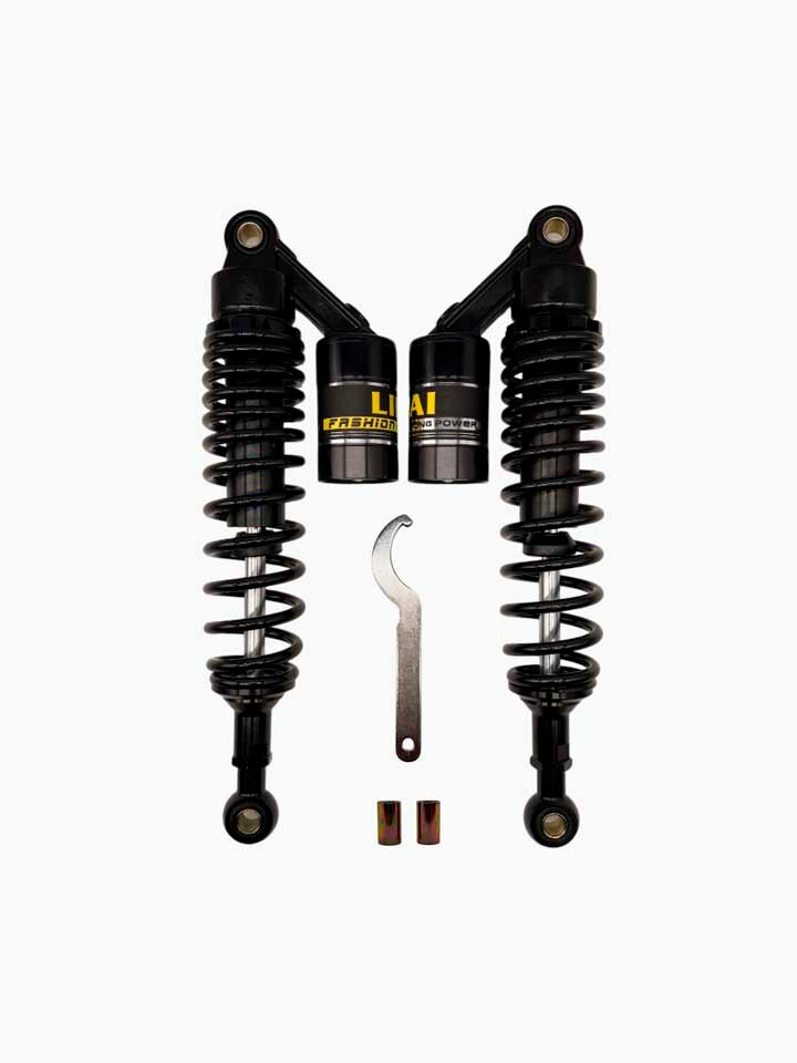 Амортизаторы газомасляные задние на мопед Альфа, Дельта (черные, пара)