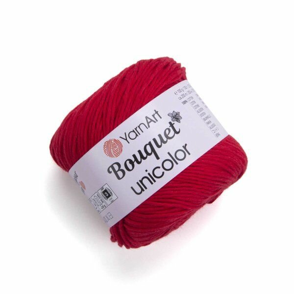 Пряжа YarArt Bouquet Unicolor 3217 (4 мотка по 100г/200м) красный