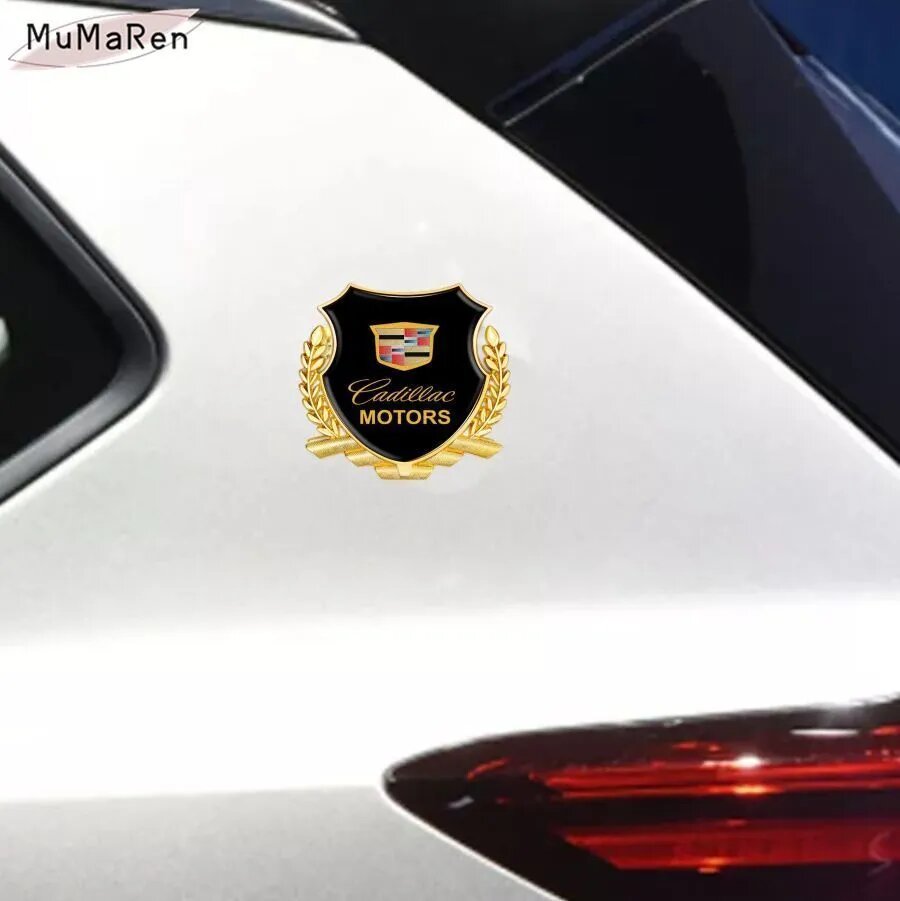 Эмблема Cadillac Motors для автомобиля, логотип, глянцевая, золотистая — фото 1