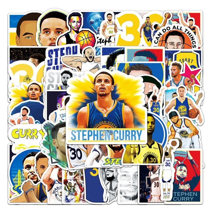 Наклейки декоративные для фанатов NBA Стефена Карри на листке винила