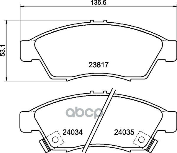 Колодки тормозные дисковые к-т 4 шт. MDB2326 Mintex арт. MDB2326