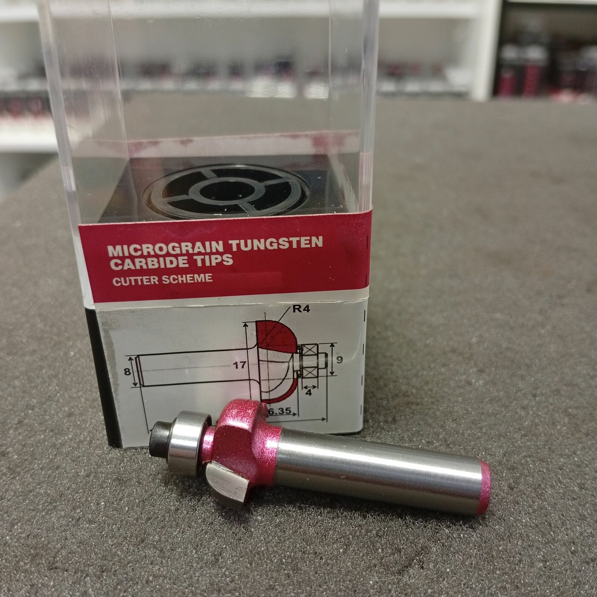 Фреза внешний радиус R 4мм "Галтель" (нижний подшипник) ( проф. серия) Z 2 D 17x6.35x46 S 8 PROCUT