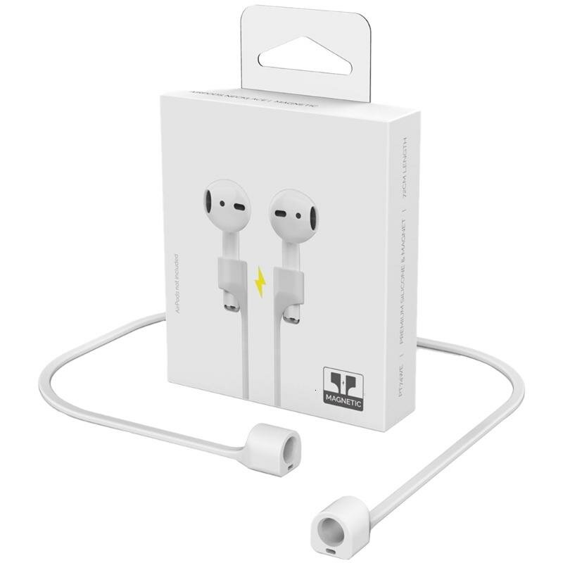 Портативный силиконовый держатель для наушников с магнитом, Белый