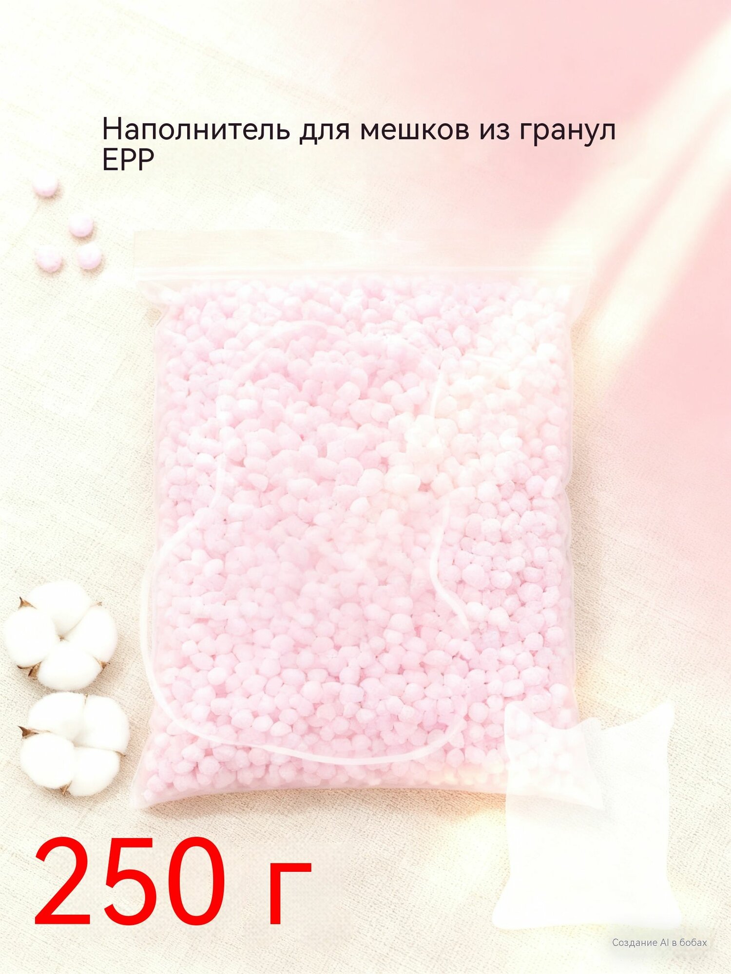 Наполнитель для кресел-мешков Bean bag 250 г, частицы EPP 3–5 мм — для дозаправки и восстановления формы кресла