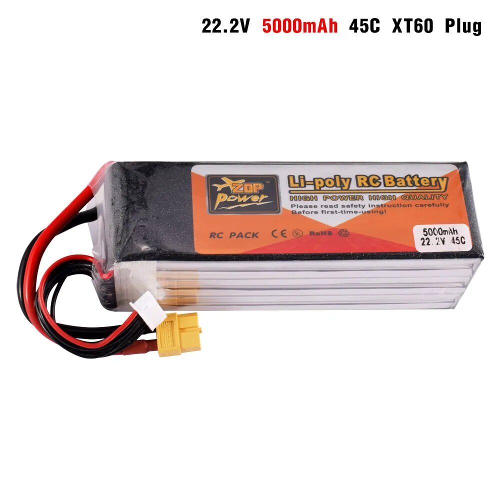 Аккумулятор RC 22.2V 1500/2200/3500/4000/4500/5000/6000mAh 6S 30C/45C с разъемом XT60/T для RC