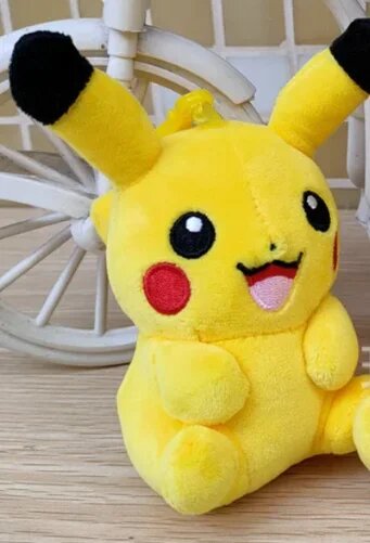 Плюшевый брелок Pokemon Pikachu, желтый, 12 см, открытый рот