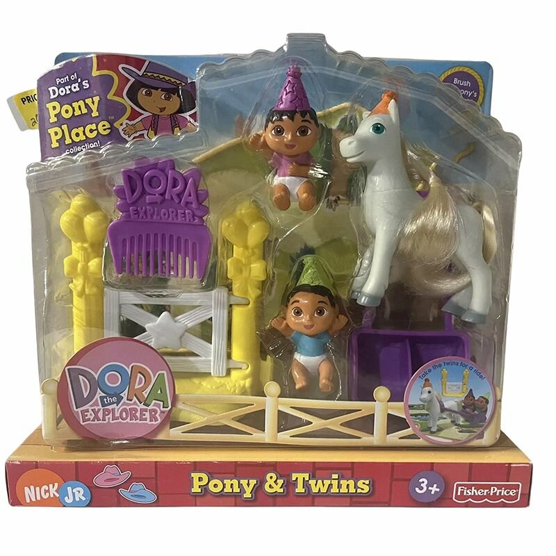 Dora The Explorer Pony Place Fisher Price / Детский набор игрушек Приключения Доры с мини-куклами, пони, забором, подходит для детей от 3 лет и старше