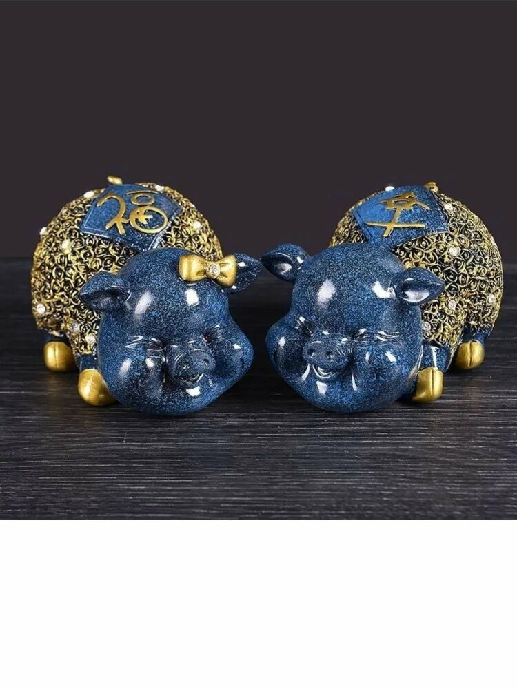 DFKSD Статуэтка 2 свинья(F), высота 6 см, длина 11 см