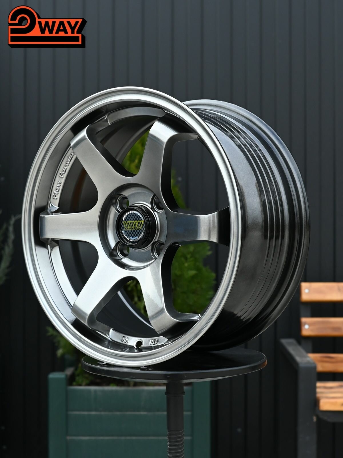 R15 Диск литой Taigiro Street 7.0J ET35 4*100 Темный хром ЦО: 73.1