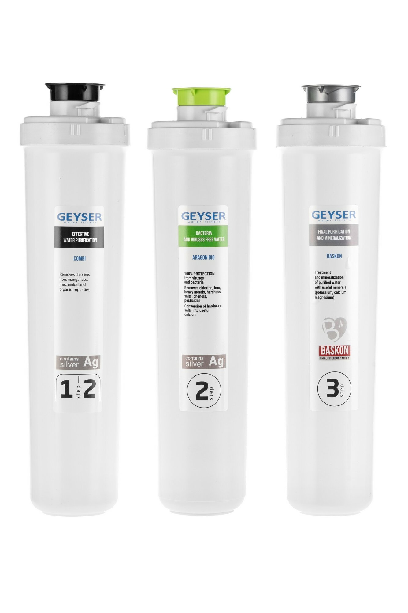 Комплект картриджей Гейзер Смарт Био 511, для мягкой воды, 50103