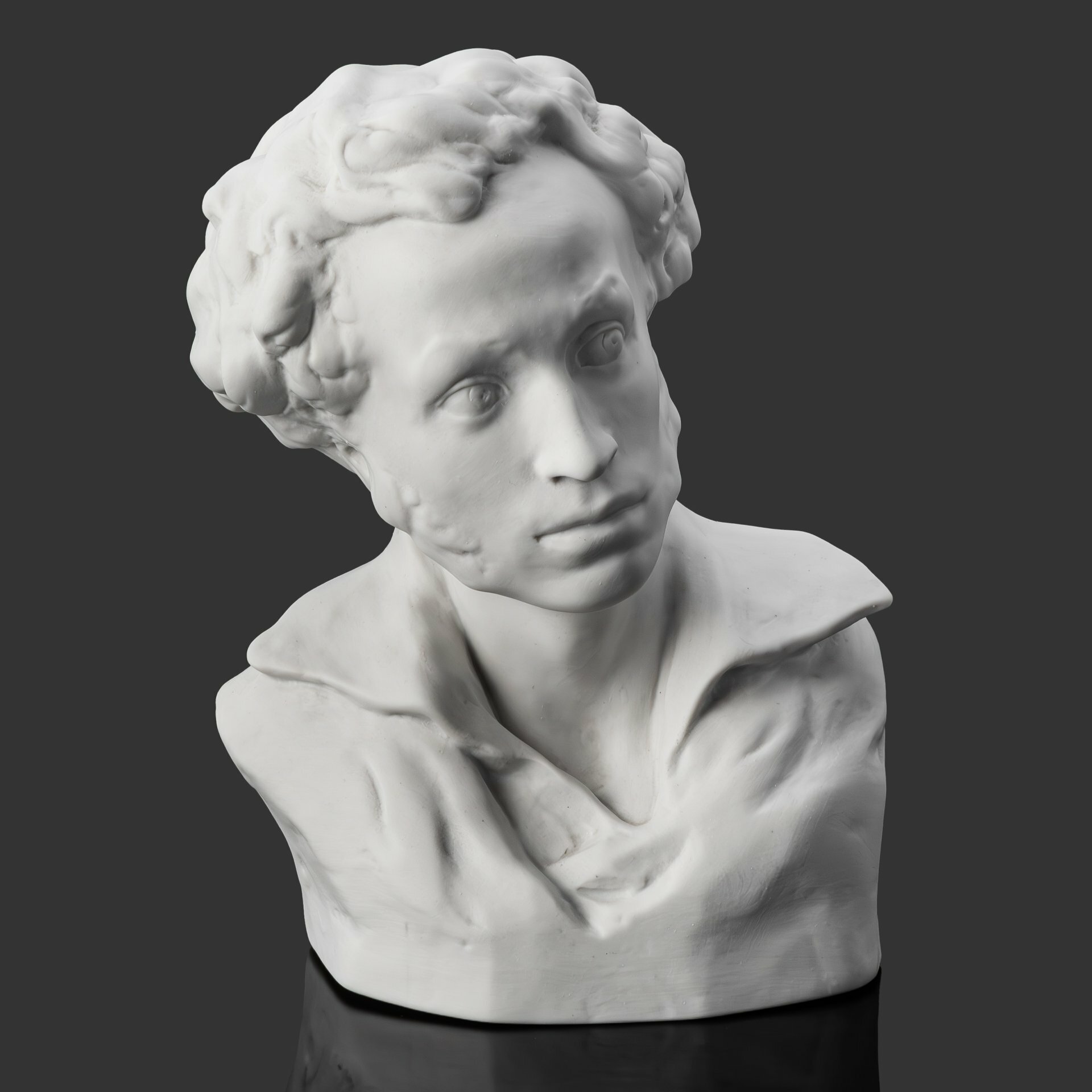 Бюст "А. С. Пушкин", автор модели А. Д. Корсиков, фарфор, бисквит