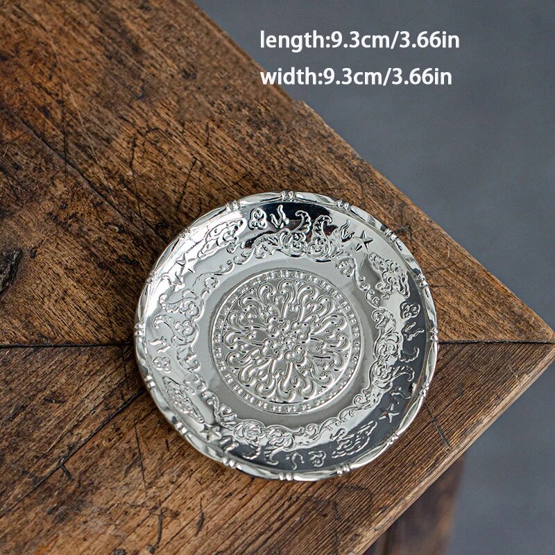 Серебряная подставка для чая, 9.3x9.3 см, Цвет: silvery-HW