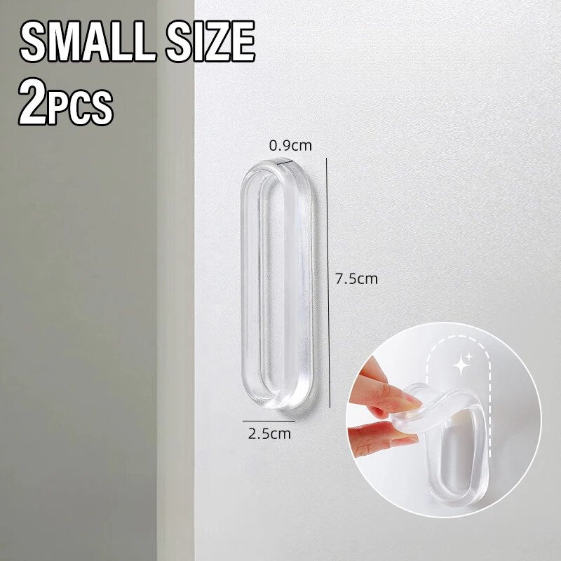 1/2/4/8 шт. прозрачные самоклеящиеся дверные ручки овальные дверные ручки для внутренних дверей, стеклянное окно, нескользящая ручка, вспомогательная ручка