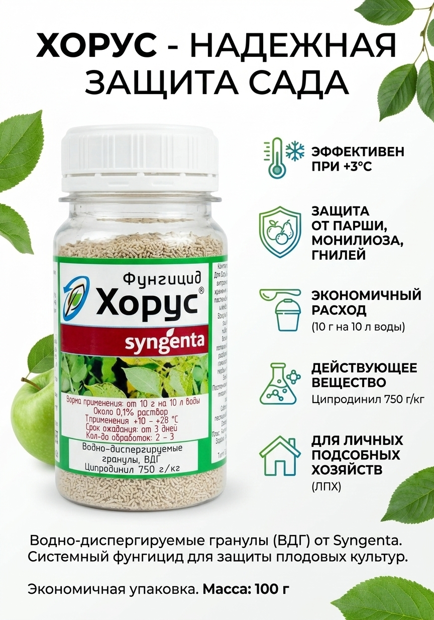 Фунгицид Хорус Syngenta, защита от болезней растений, гранулы, 5 г (фасовка)