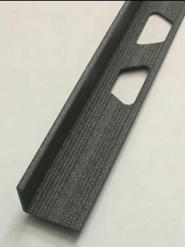 Профиль для плитки L-образный Алюминиевый, Серый муар, наружный уголок 2700мм