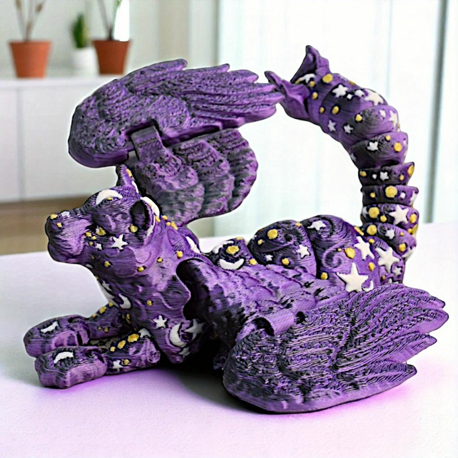 Статуя космического дракона с 3D-принтом, подходящая в качестве подарка, украшения для дома в подарок для интерьера космический декор