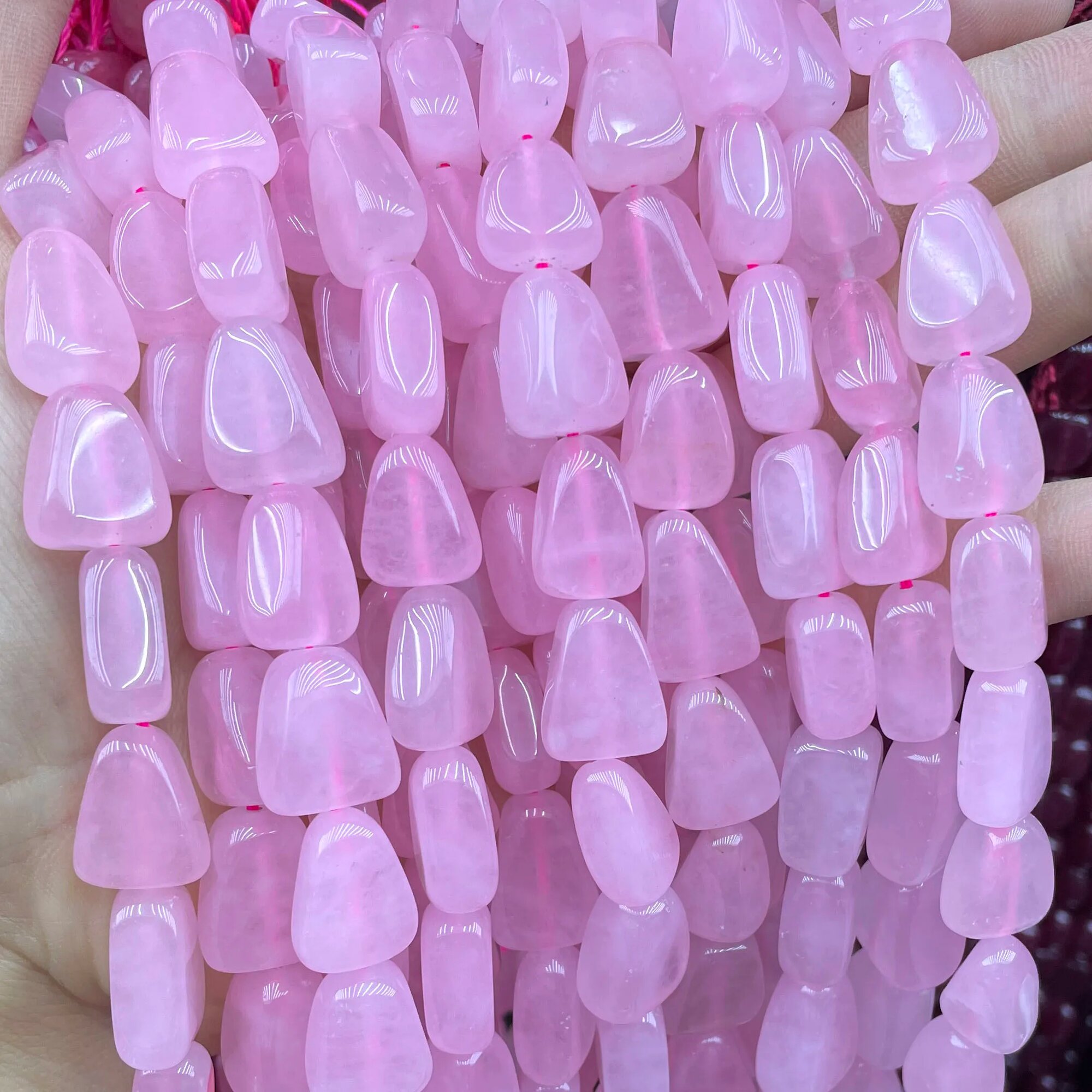 Розовый халцедон нефрит бусины SYSRXLR